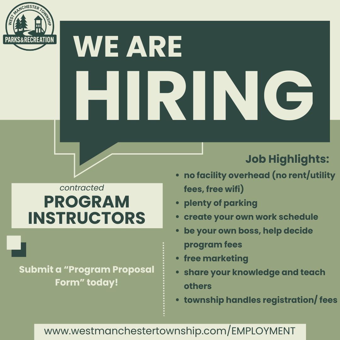 Parks and Rec – Employment – West Manchester Township