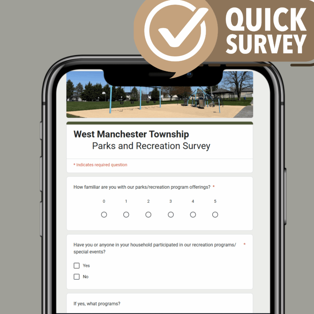 Parks and Recreation Survey – West Manchester Township